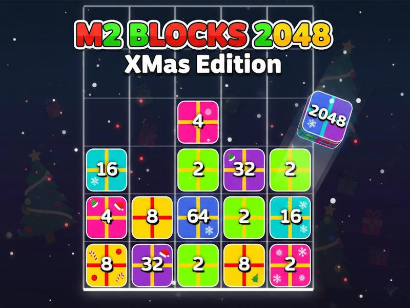 M2 BLOCKS 2048 XMas Edition 🕹️ Παίξτε online στο SGameS